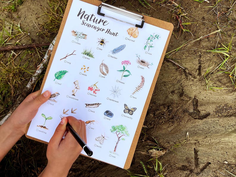 Nature Scavenger Hunt Bundle, Printable Nature Activity for Kids, Beach ...