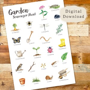 Garden Scavenger Hunt, Printable Nature Activity for Kids, Outdoor ...