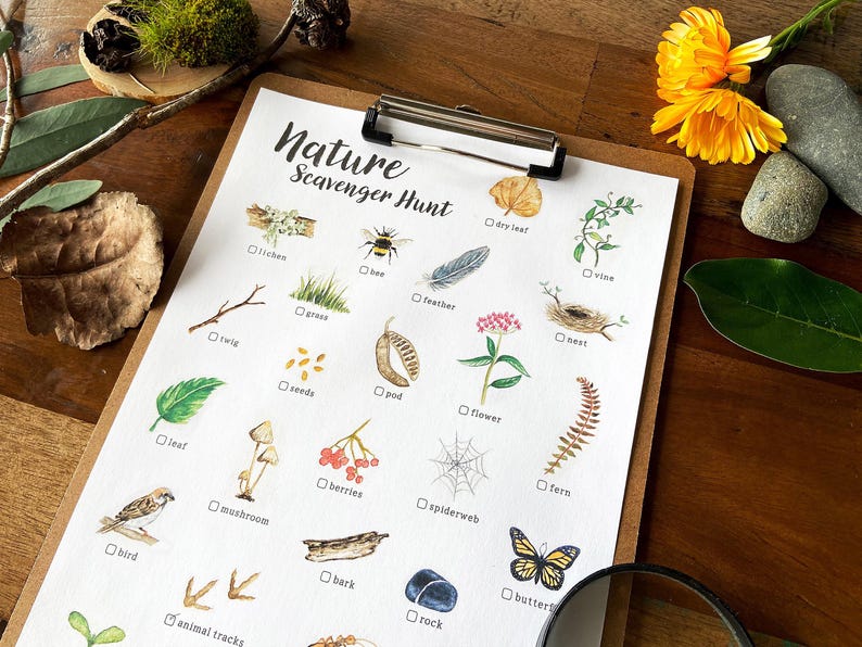 Nature Scavenger Hunt, Printable Nature Activity for Kids, Outdoor ...