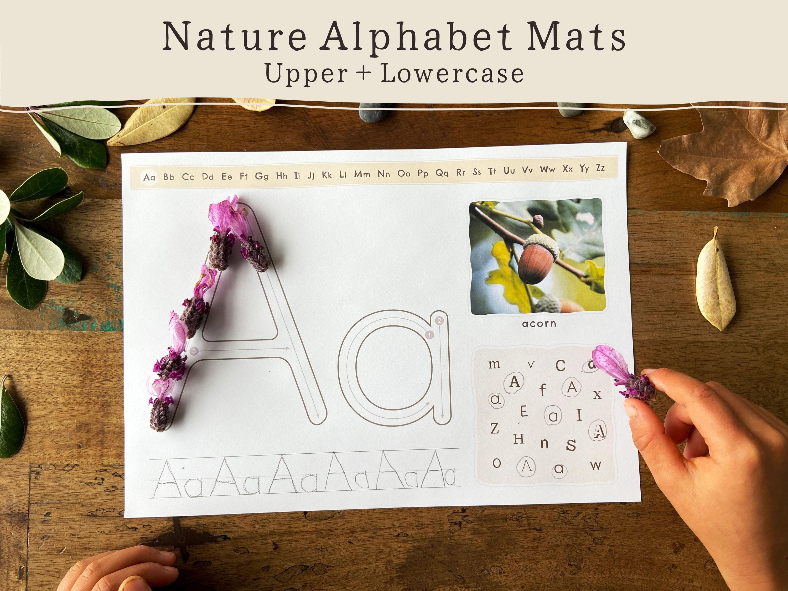 Nature Alphabet Tracing Playdough Mats | Nature Loose Parts Play ...