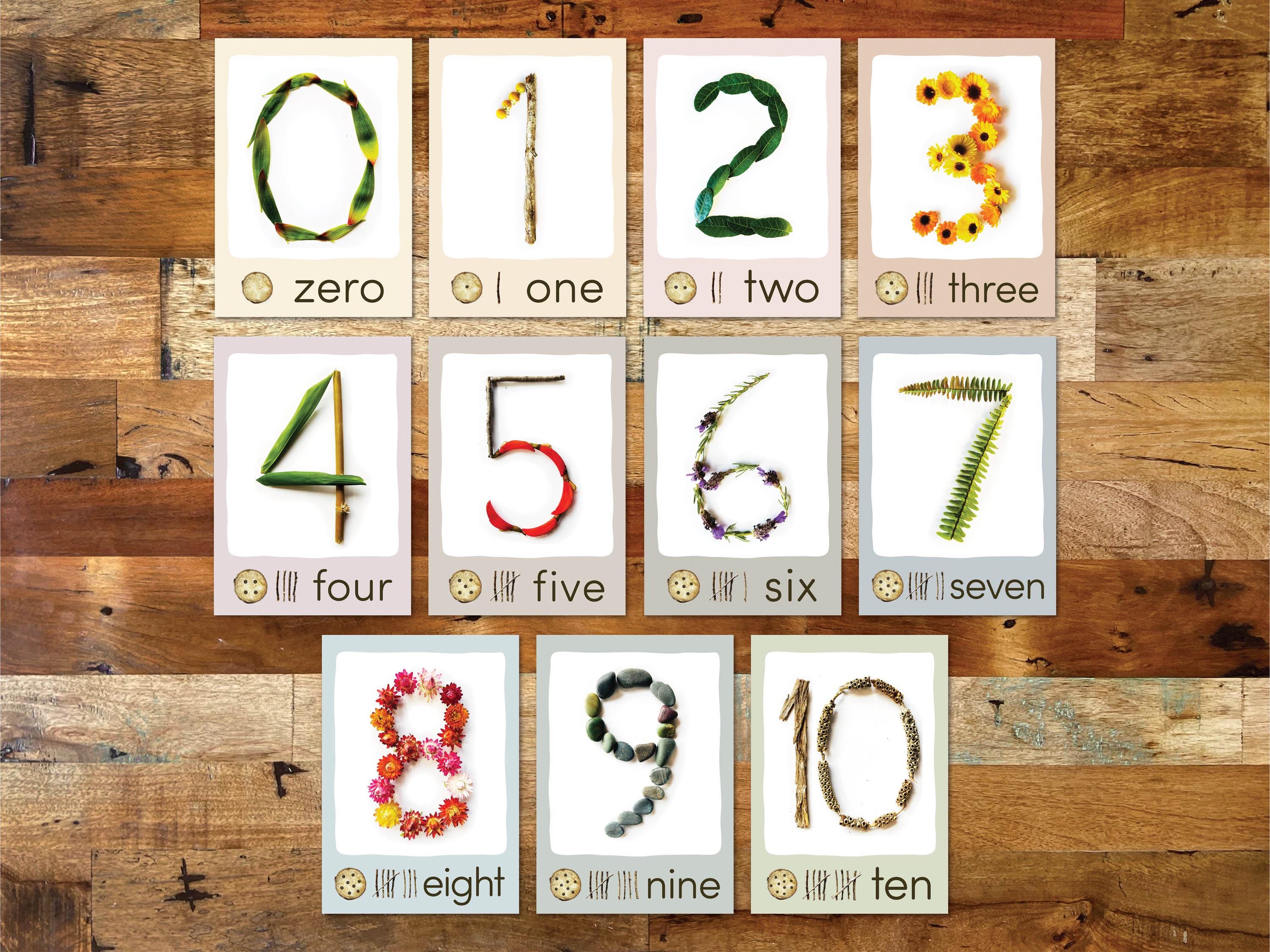 Nature Number Posters 0 to 10 | Loose Parts Number Cards | Reggio Loose ...