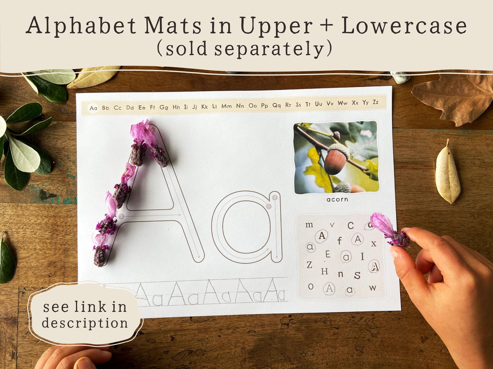 Nature Alphabet Mats | Play Doh Mats | Uppercase Letter Loose Parts ...