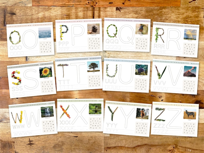 Nature Alphabet Mats | Play Doh Mats | Uppercase Letter Loose Parts ...