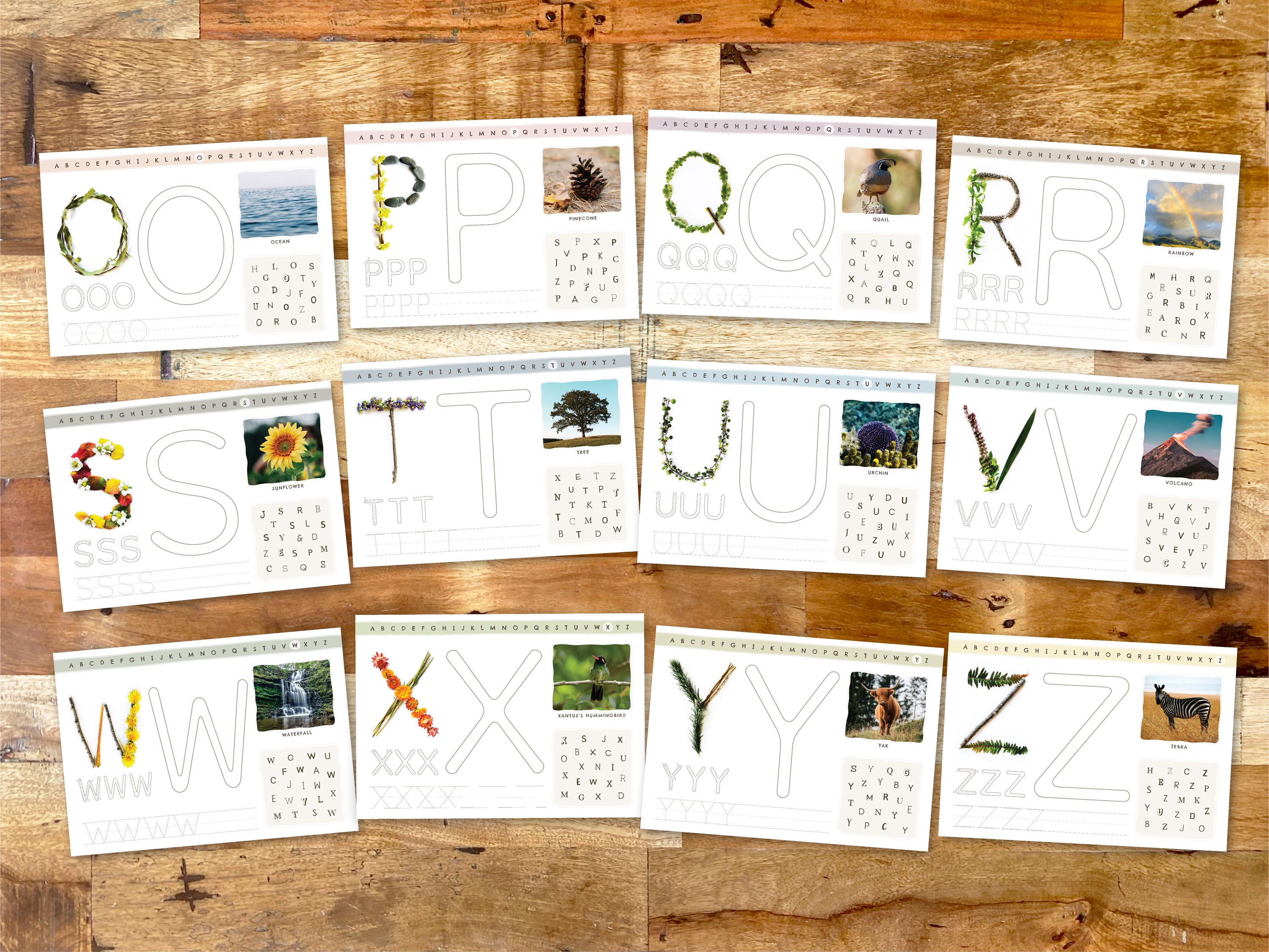 Nature Alphabet Mats | Play Doh Mats | Uppercase Letter Loose Parts ...