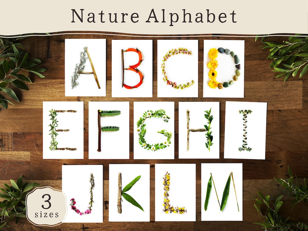 Nature Alphabet Cards | A to Z Loose Parts Play | Reggio Emilia ...