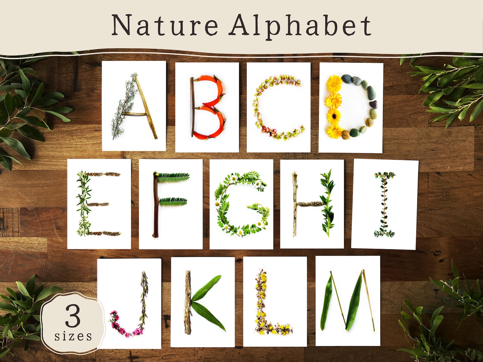 Nature Alphabet Cards | A to Z Loose Parts Play | Reggio Emilia ...