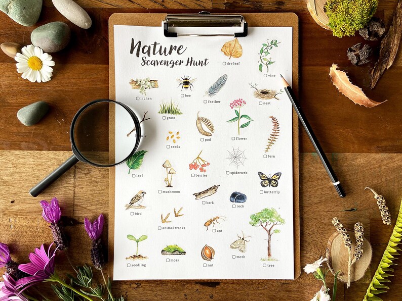 Nature Scavenger Hunt, Printable Nature Activity for Kids, Outdoor ...