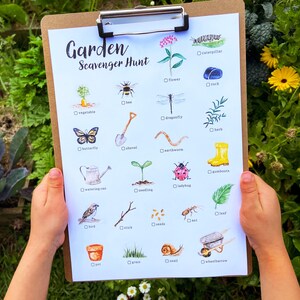Garden Scavenger Hunt, Printable Nature Activity for Kids, Outdoor ...
