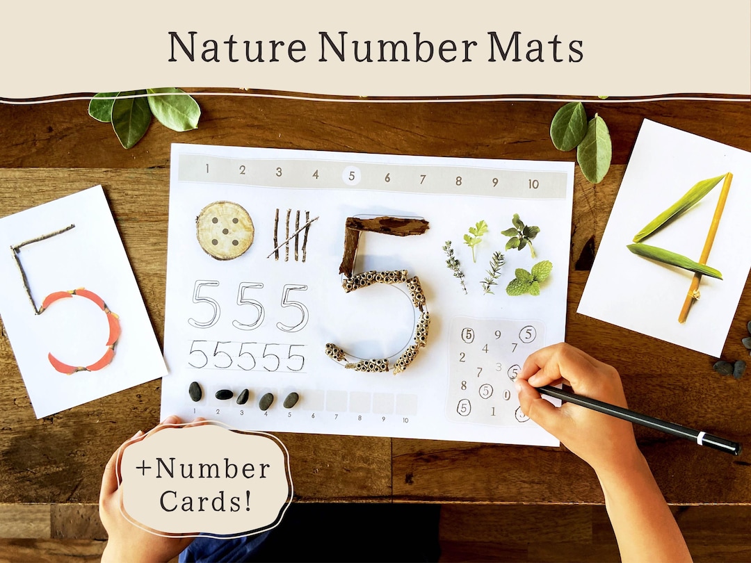 Nature Number Mats 1 to 10 | Nature Number Cards | Reggio Loose Parts ...