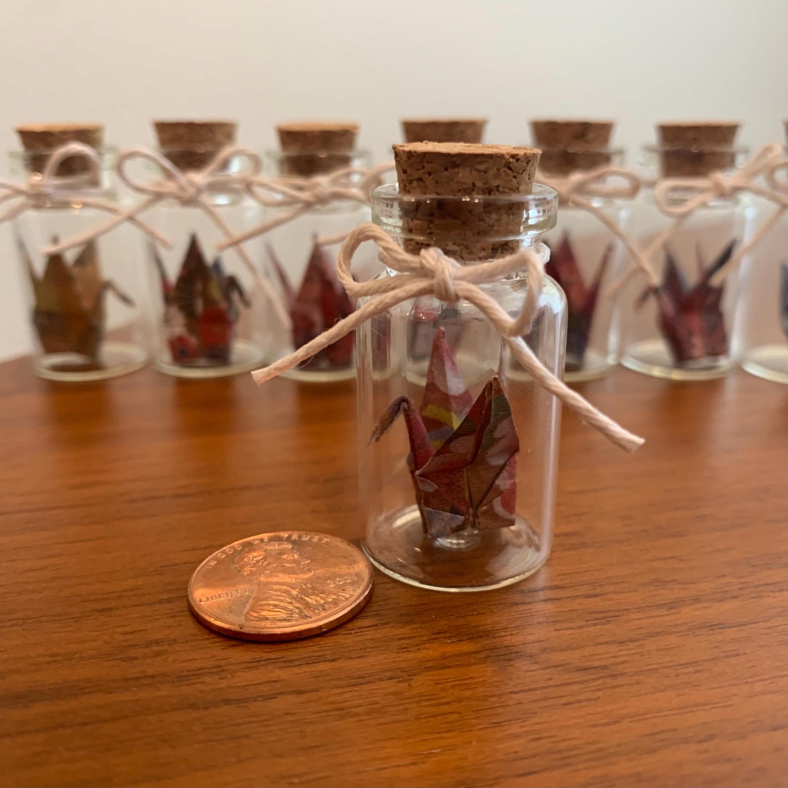 Mini Origami Crane in Mini Glass Bottle - Etsy