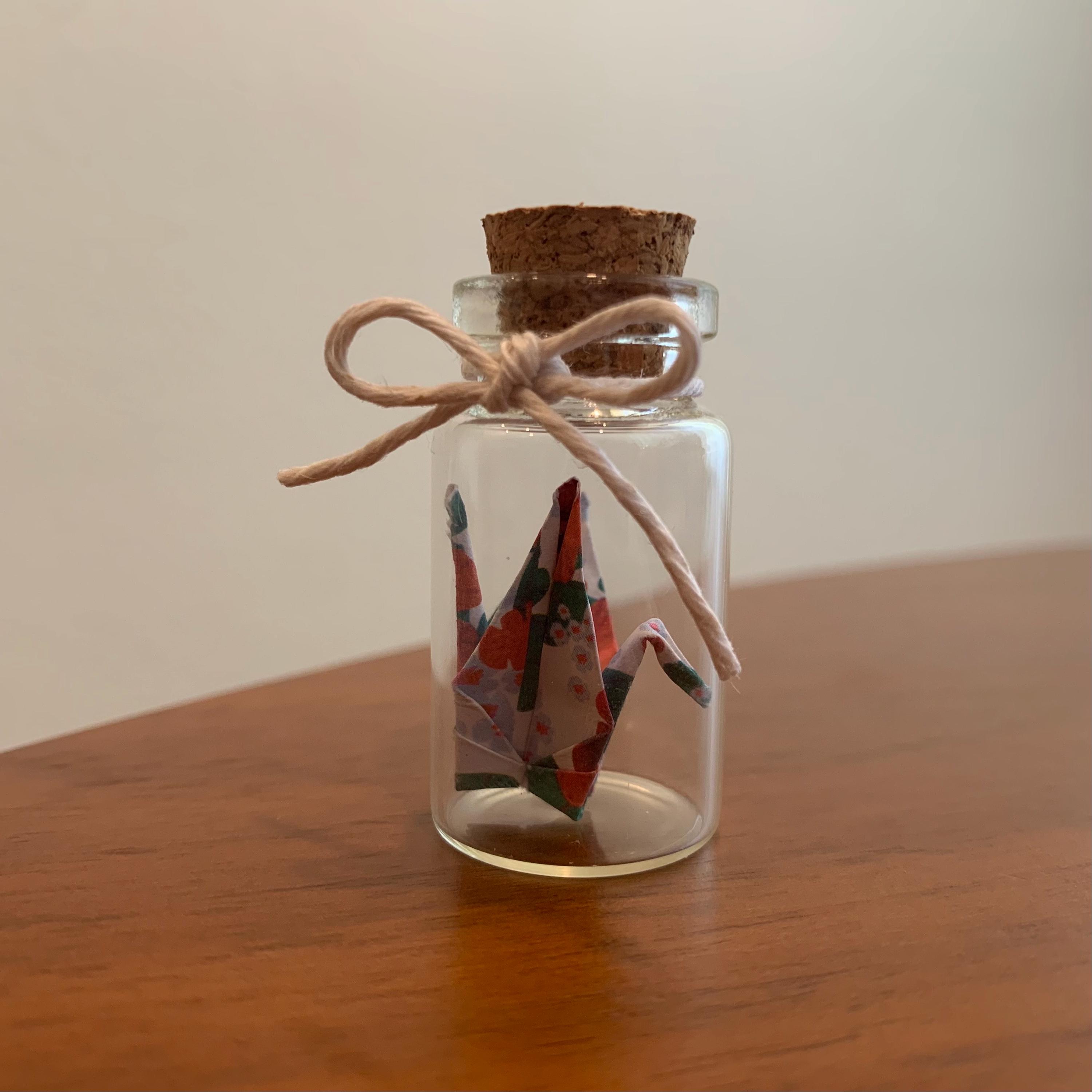 Mini Origami Crane in Mini Glass Bottle - Etsy