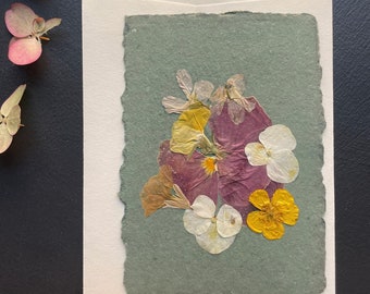 Pressed Flower Note Card - Etsy