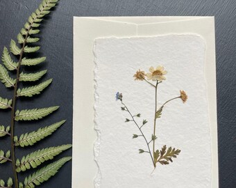Real Pressed Flower Note Cards With Handmade Paper Random Design ...