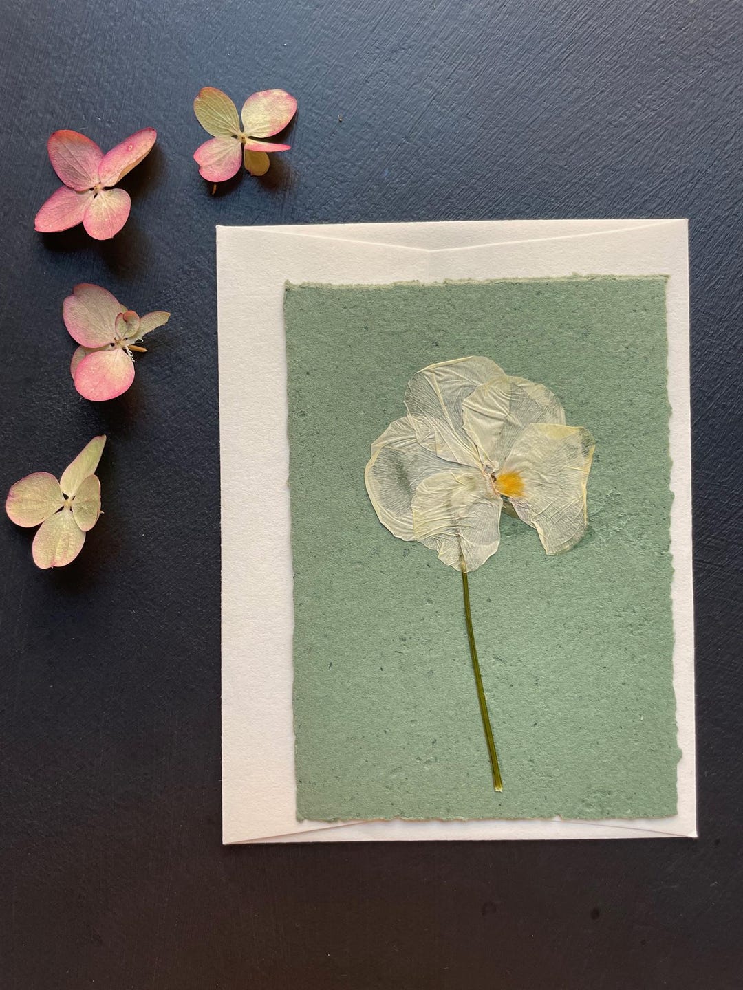 Pressed Flower Note Card - Etsy