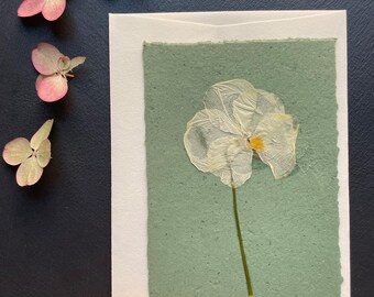 Pressed Flower Note Card - Etsy