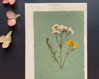 Pressed Flower Note Card - Etsy