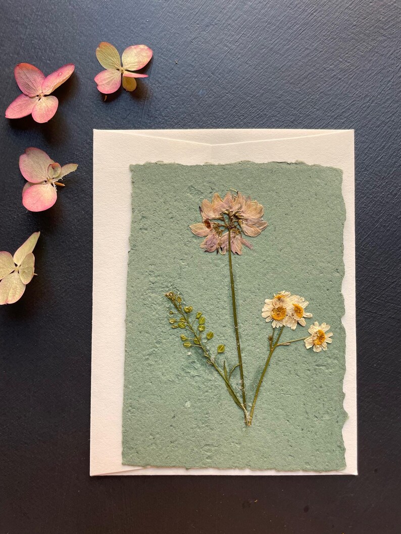 Pressed Flower Note Card - Etsy
