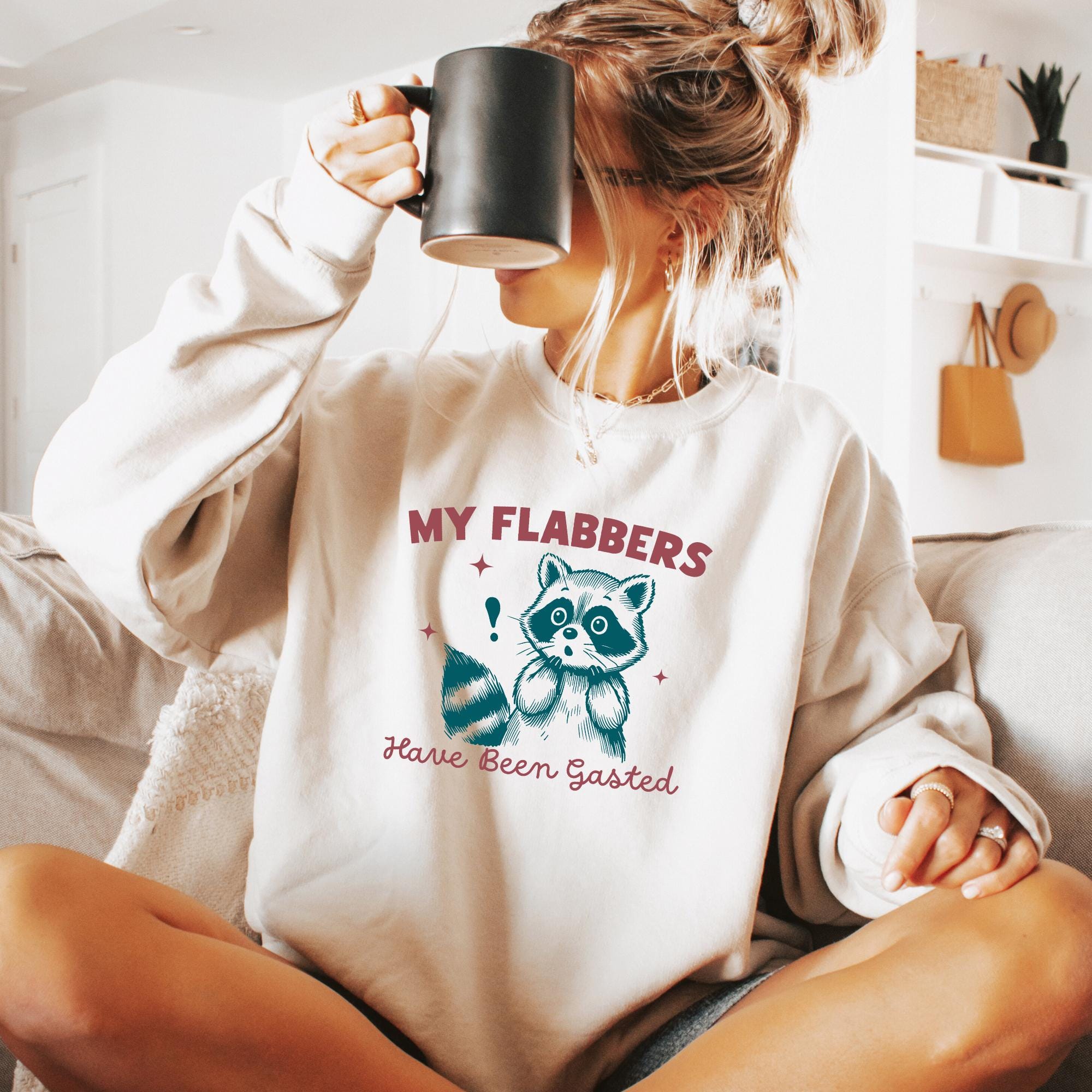 My Flabbers Have Been Gasted Svg Png, Funny Raccoon Svg, Trendy Retro ...