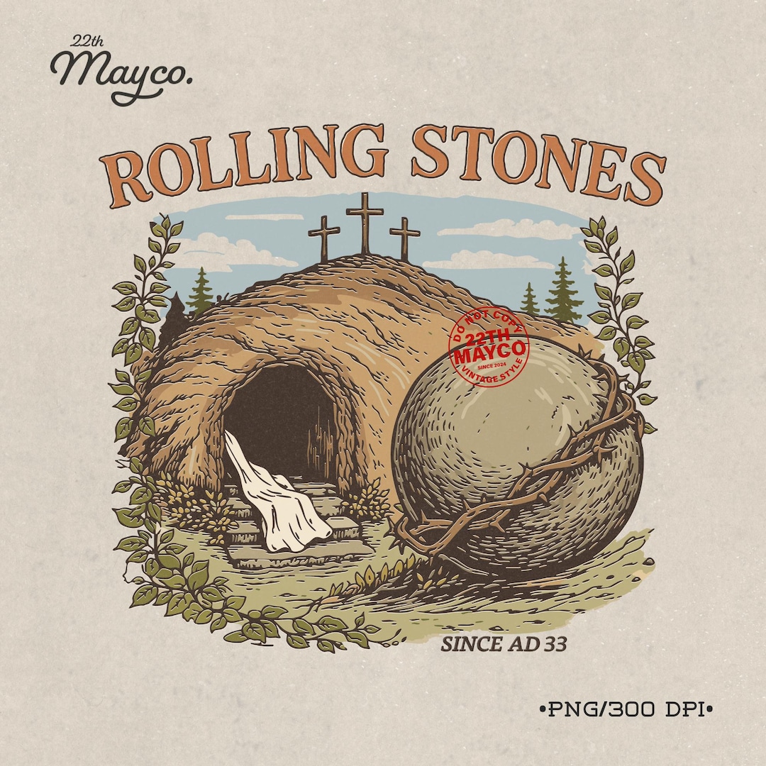 Christian Easter Rolling Stones PNG, Resurrection Day Design Digital ...