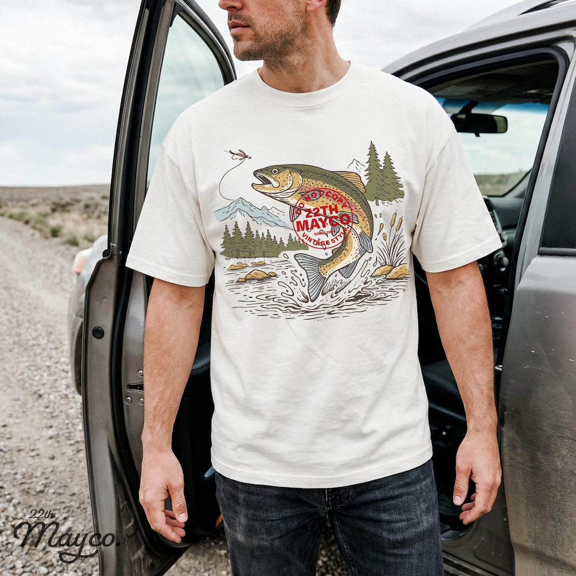 Rainbow Trout Landscape PNG, Fly Fishing Art (digital Download 300 DPI ...