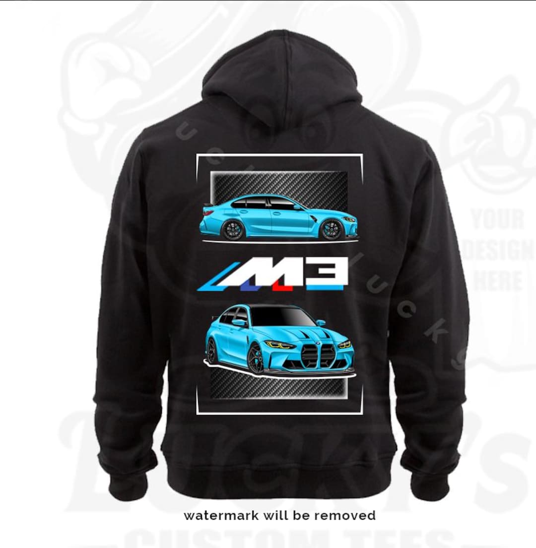 BMW M3 M4 G80 G82 Sweatshirt Hoodie in Borusan Turkish Blue Miami Blue ...