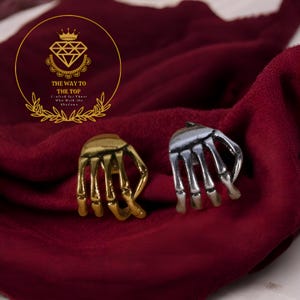 Gothic Skeleton Hand Ear Cuff in Copper Alloy - Gold Adjustable ...