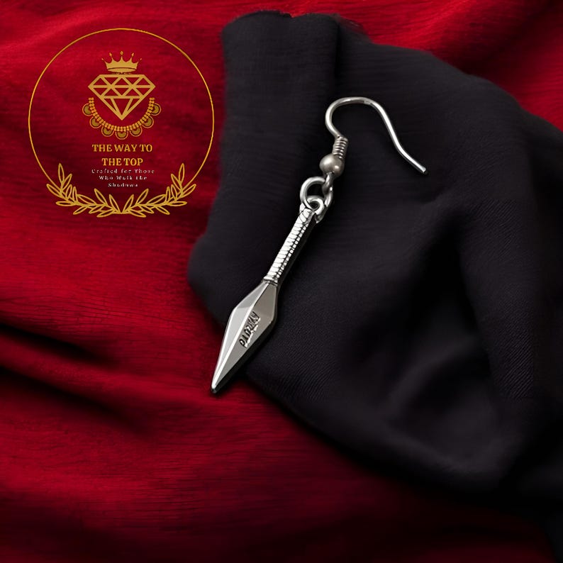 Black Kunai Dart Drop Earrings Shuriken Ninja Weapon Inspired by Naruto ...