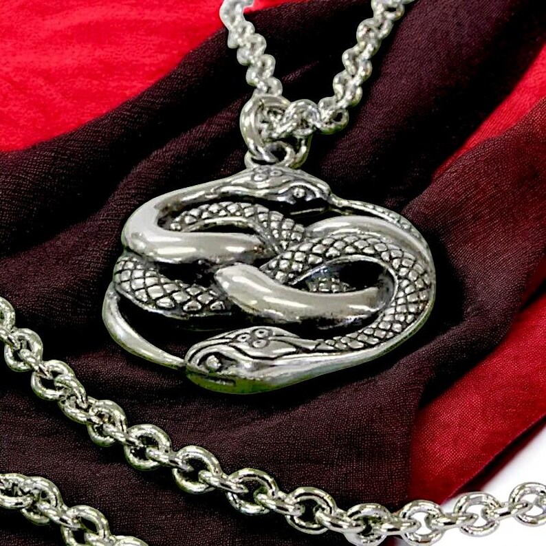 Auryn Silver Pendant Necklace Ouroboros Snake Charm Neverending Story ...