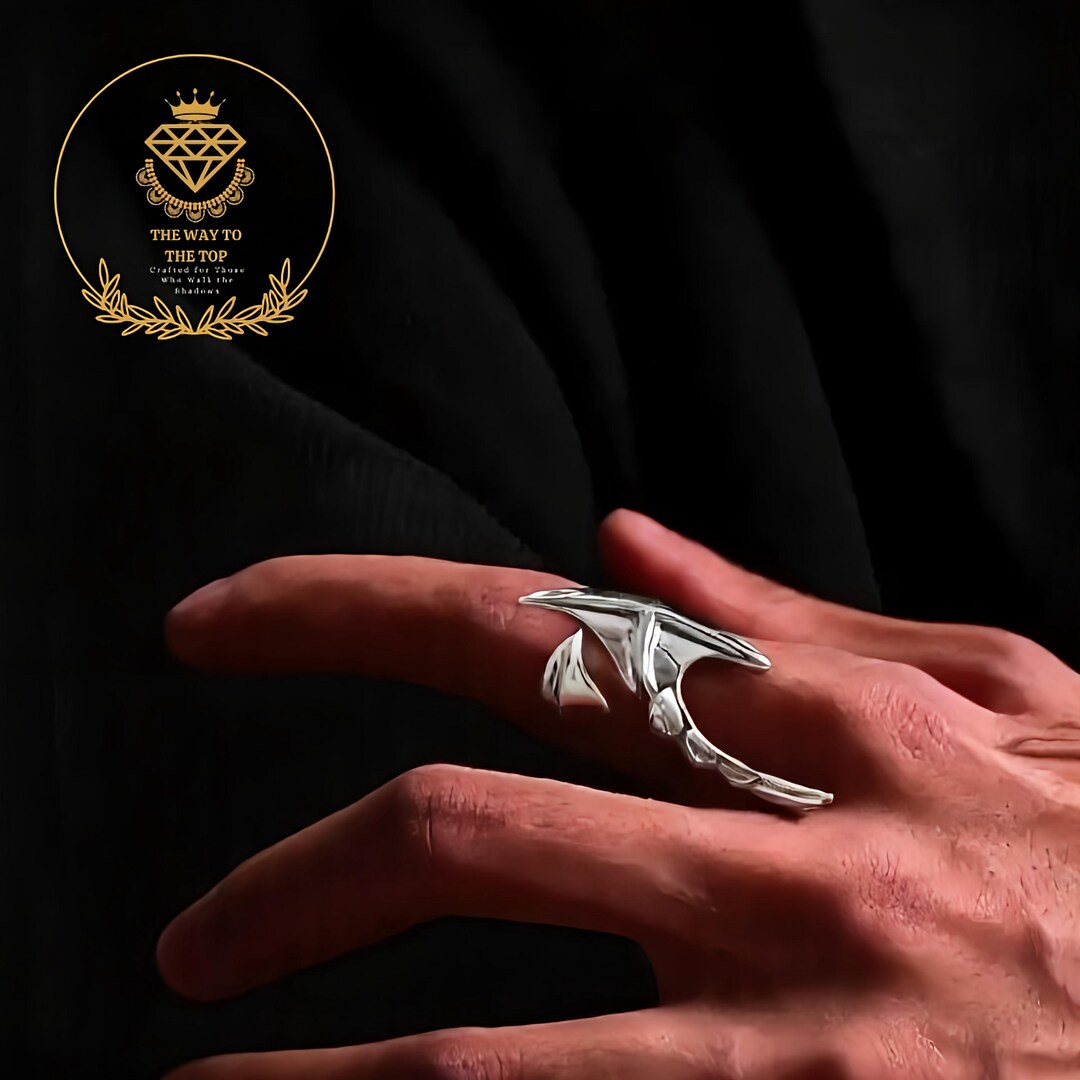 Resizable Silver Cyberpunk Armor Ring | Punk Claw Statement Ring ...