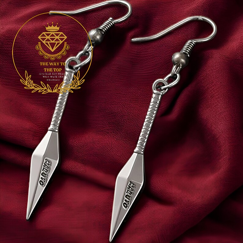 Black Kunai Dart Drop Earrings Shuriken Ninja Weapon Inspired by Naruto ...