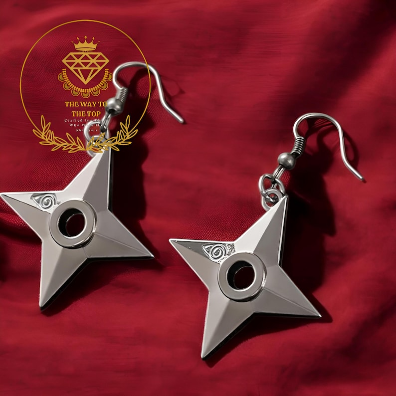 Black Kunai Dart Drop Earrings Shuriken Ninja Weapon Inspired by Naruto ...