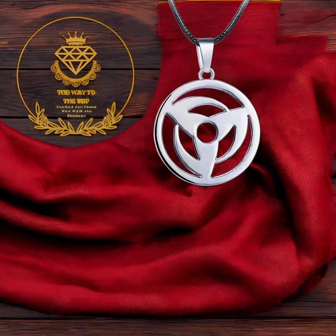 Naruto Gothic Silver Pendant Necklace - Itachi Sharingan for Cosplay ...