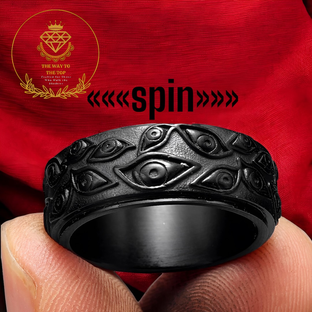 Jujutsu Kaisen Sukuna Spinner Ring | Gold Anime Fidget Ring | Anxiety ...