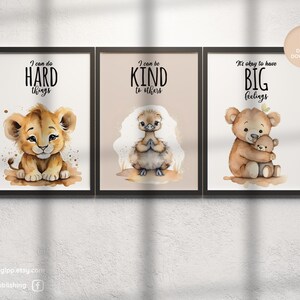 Set of 3 | Positive Affirmation Prints for Kids | Nursery Wall Art With ...