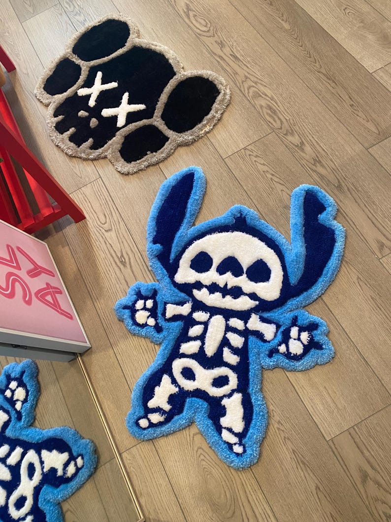Skeleton Stitch Rug Custom Rug Cartoon Rug 100% Handmade - Etsy