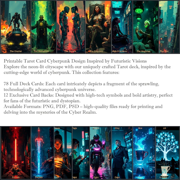 Cyberpunk Tarot - Etsy