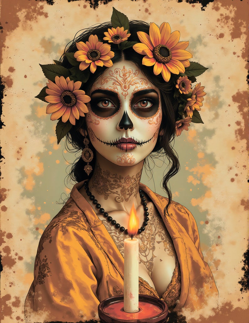 Printable Santa Muerte Junk Journal Pages – Collection of 50 Unique ...