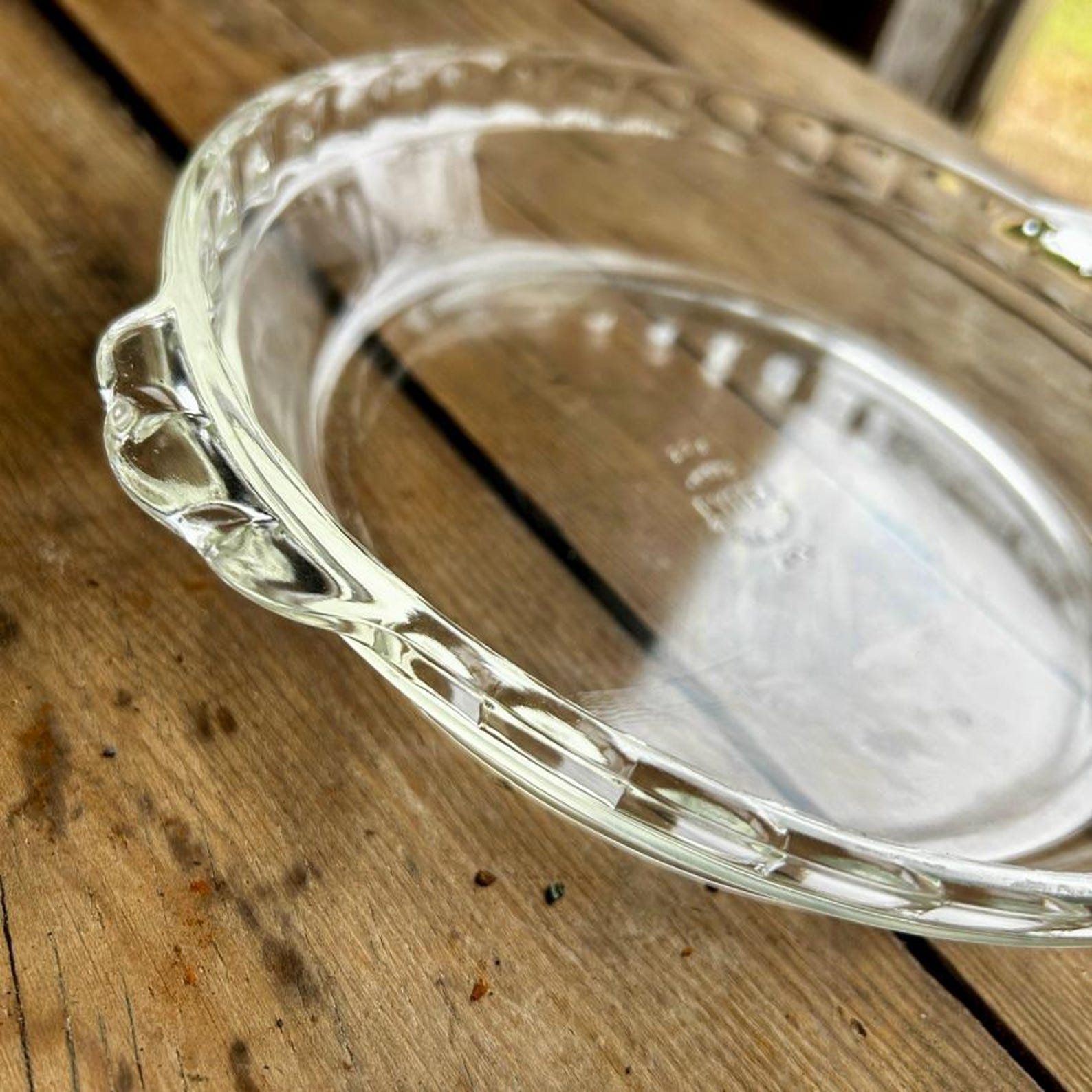 Vintage Pyrex Pie Plate: 9" Clear Glass Baking Dish, Fluted Handles - Etsy