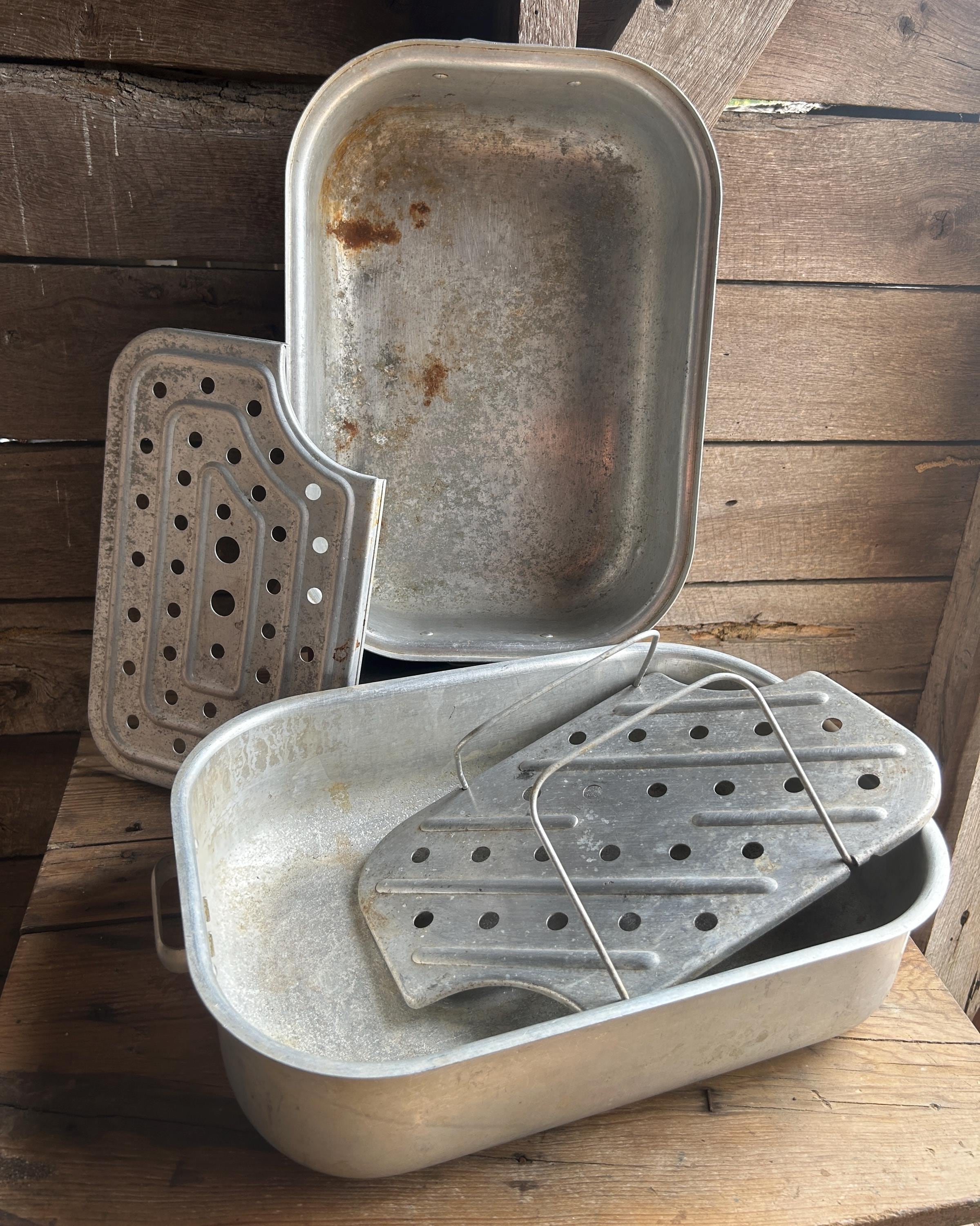 Vintage Lidded Roaster Racks Set, Aluminum Royal Chef Poulsen Nardon ...