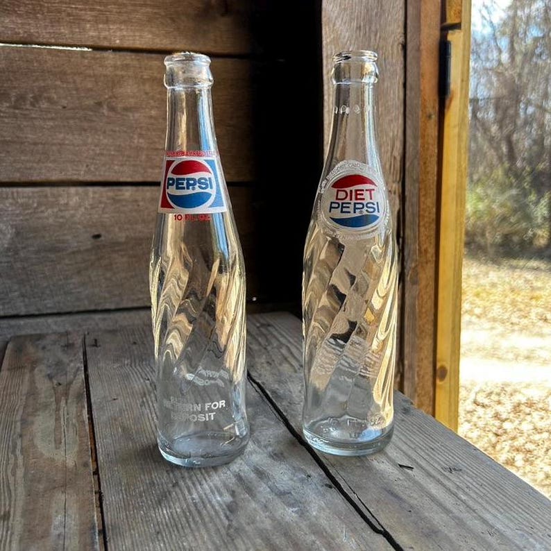 Vintage Pepsi-cola Bottle: 1960s-70s Swirl Design, Retro Advertising - Etsy