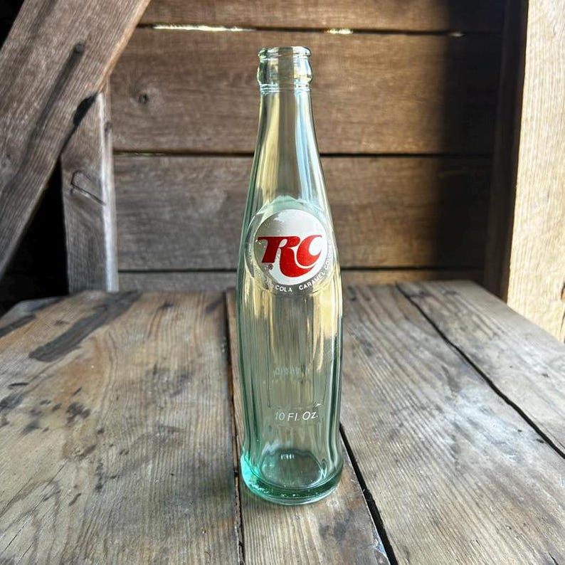 Vintage RC Cola Bottle: 1950s Royal Crown Green Glass Pop - Etsy