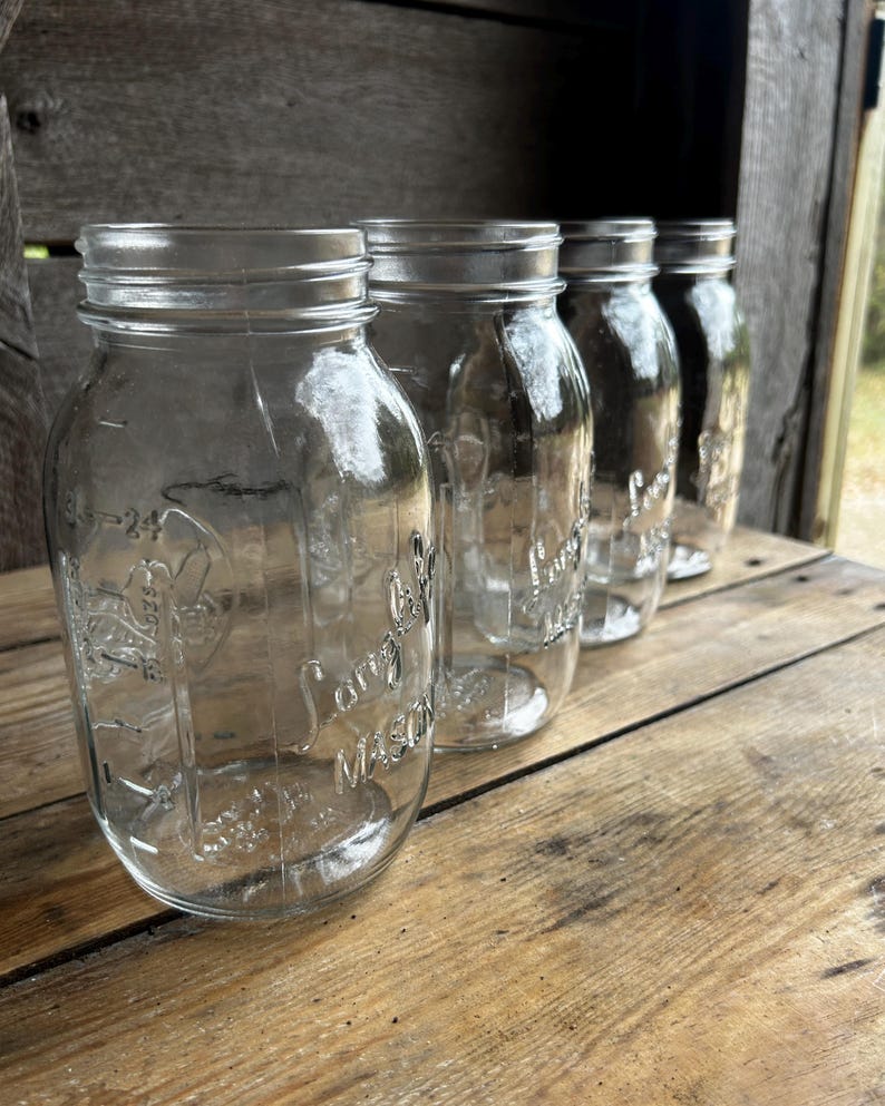 Vintage Mason Jar: 1 Quart, Embossed Vegetable Design 1970s Longlife ...