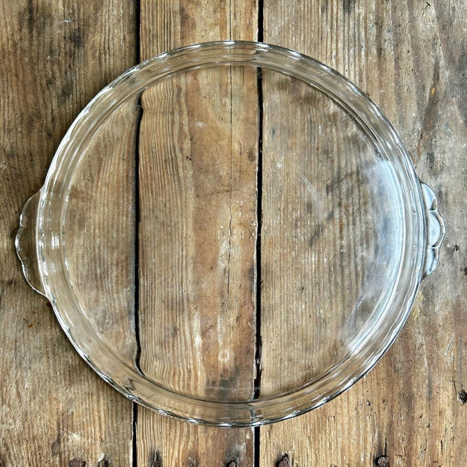 Vintage Pyrex Pie Plate: 9" Clear Glass Baking Dish, Fluted Handles - Etsy