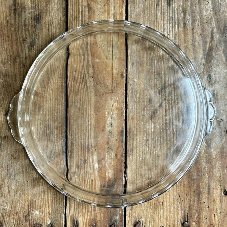 Vintage Pyrex Pie Plate: 9" Clear Glass Baking Dish, Fluted Handles - Etsy