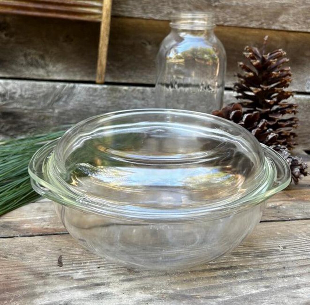 Pyrex Round Casserole Dish With Lid | Clear Glass 2 Quart Bowl Set ...