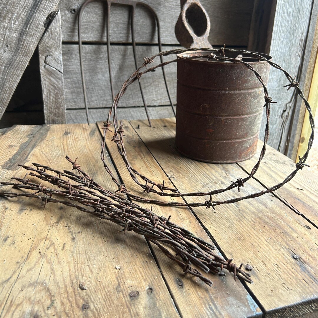 Vintage Rusty Barbed Wire Fence | Reclaimed 1940s Farm Hardware ...