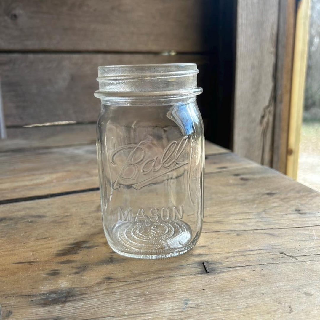 Vintage Ball Mason Jar Pint: Clear Glass Centerpiece, Retro Decor - Etsy