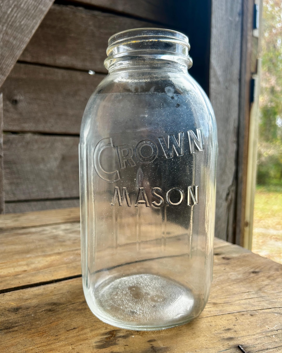 Vintage Crown Mason Jar: Half Gallon, 1940s Farmhouse Decor - Etsy