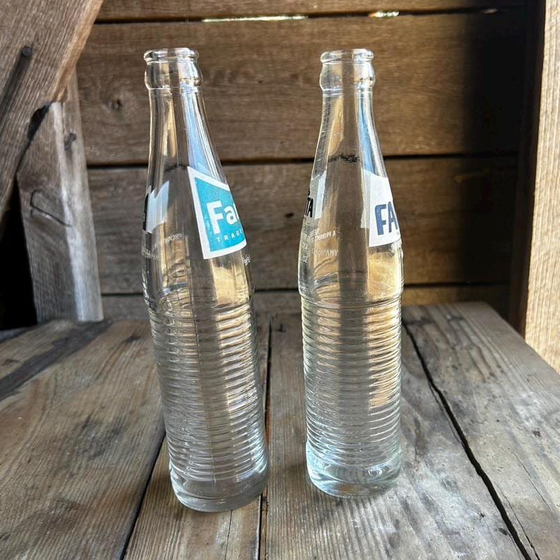 Vintage Fanta Soda Bottle | Retro White & Blue ACL Ribbed Glass Pop ...