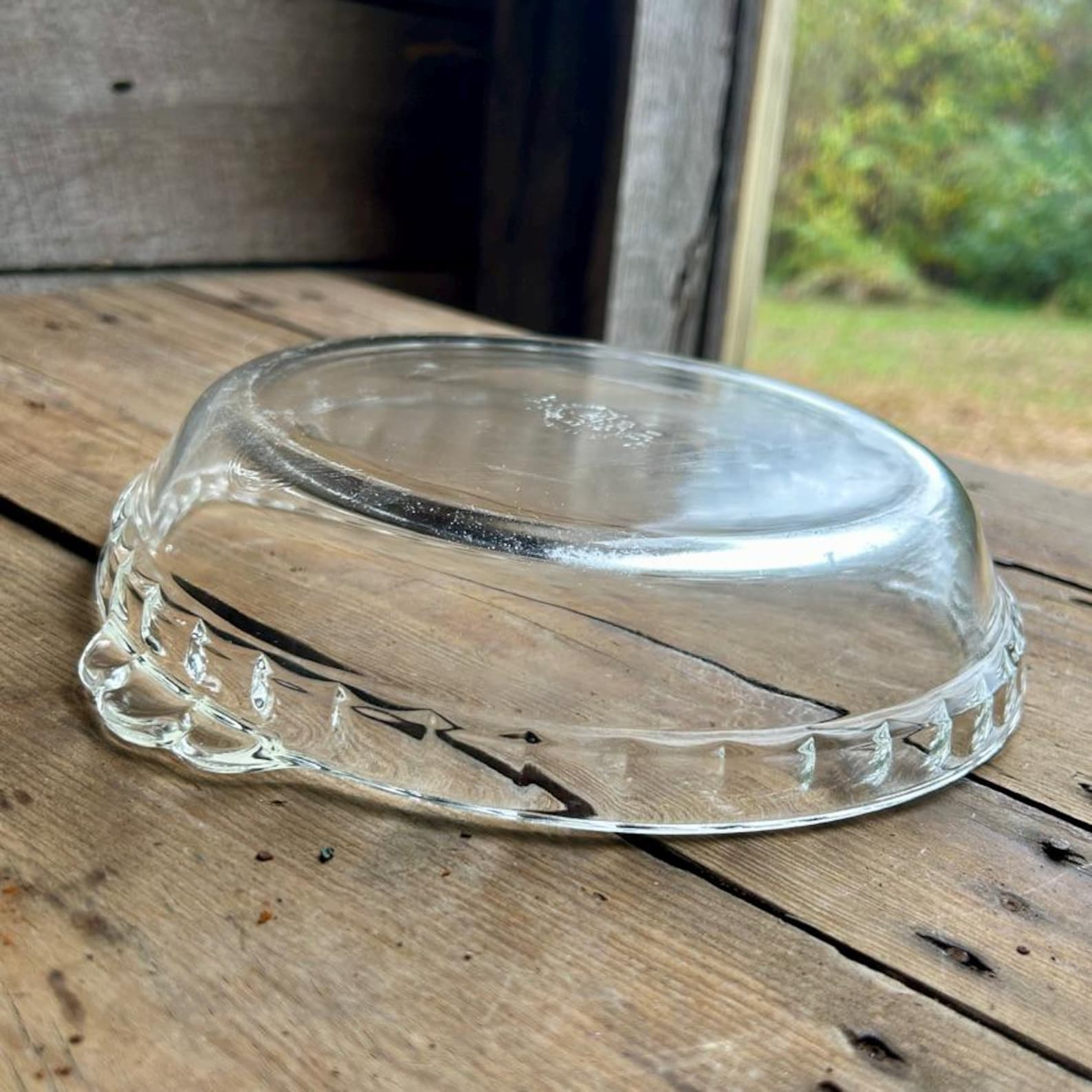 Vintage Pyrex Pie Plate: 9" Clear Glass Baking Dish, Fluted Handles - Etsy